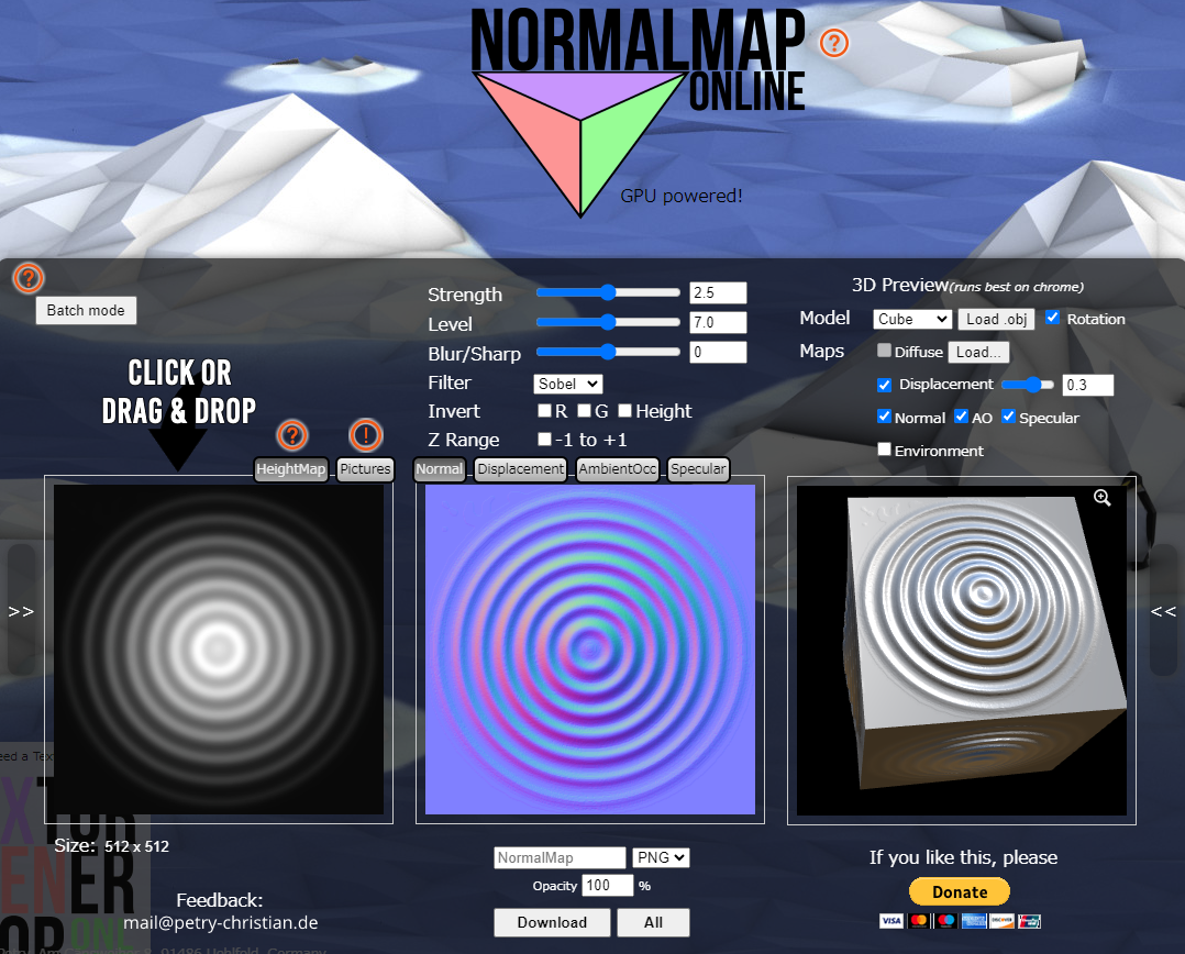 ブラウザで写真からノーマルマップ 「NormalMap-Online」: 雑記とことこ