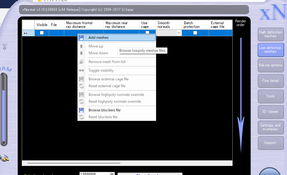 Xnormal 頂点カラー（ポリペイント）からテクスチャを作成: 雑記とことこ